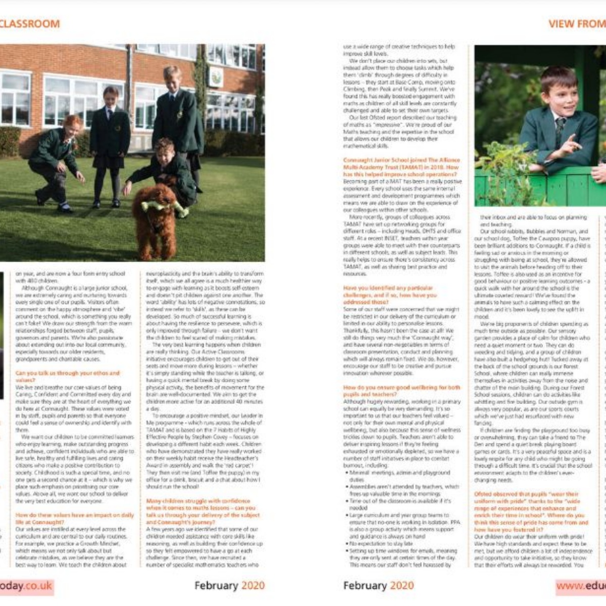 Connaught Junior School - Education Today Article